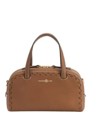 ORANGE CUBE Orange Cube Mosaic Boston Hand Bag Brown