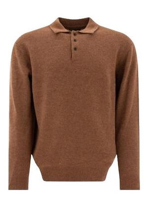BEAMS Beams Plus Wool Polo Shirt Sweater Brown