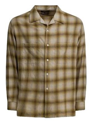 BEAMS Wool Blend Check Shirt - Brown