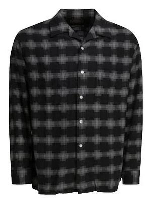 BEAMS Satin Plaid Check Shirt - Black