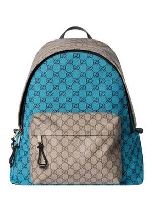 Gucci Match Medium Gg Monogram Backpack - Beige/blue