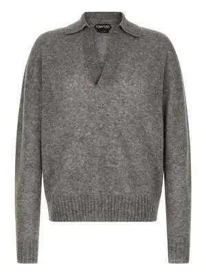 TOM FORD Cashmere And Silk Polo Shirt - Gray