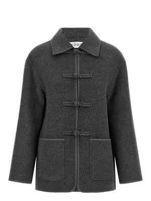 RÓHE Pankou Closure Wool Cashmere Coat - Gray