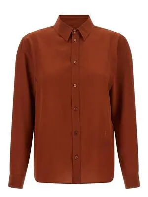 Saint Laurent SAINT LAURENT Cassandre Silk Shirt Orange