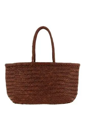 Dragon Diffusion Bamboo Triple Jump Large Shoulder Bag Brown