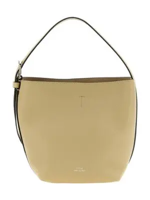 TOTEME TOTEME Small Belted Tote In Hammered Leather Beige