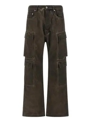 Rick Owens DRKSHDW Double Cargo Wide-Leg Jeans Gray
