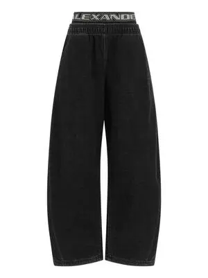 Alexander Wang Wide Leg Denim Pants - Black