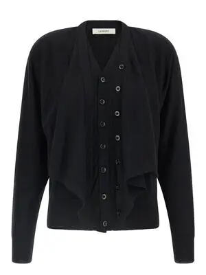 LEMAIRE Trompe L'oeil Construction Cardigan - Black
