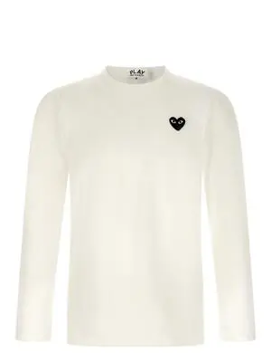 Play Comme Des Garcon Heart Patch T-shirt - White