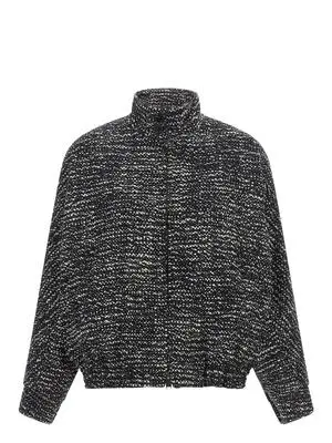 DARKPARK DARKPARK Lee Bouclé Wool Bomber Jacket White