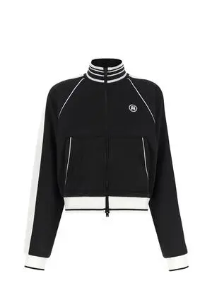Amiri Cropped Track Jacket With Logo Embroidery - Black