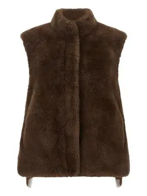 LOU ANDREA Faux Fur Vest - Brown