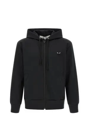 Play Comme Des Garcon Heart Patch Hoodie - Black