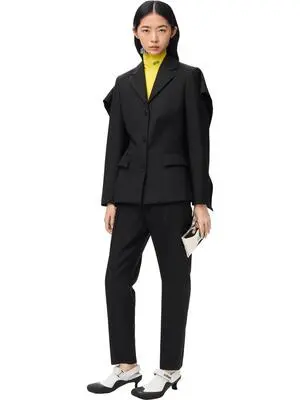 Loewe LOEWE Wool Cape Panel Jacket Black