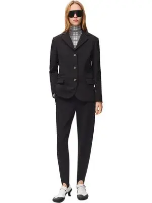 Loewe Stirrup Trousers In Stretch Wool Blend - Black