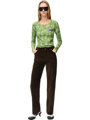 Loewe X Cosima Von Bonin Floral Jacquard Cotton Top - Green