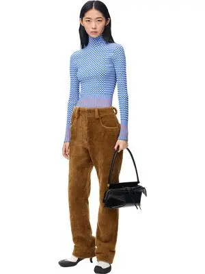 Loewe Cosima Von Bonin Check High Neck Top - Blue/white