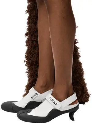 Loewe LOEWE Dive Slingback In Stretch Leather White
