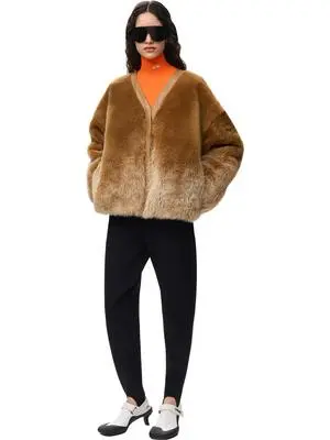 Loewe LOEWE Shearling Cardigan Camel