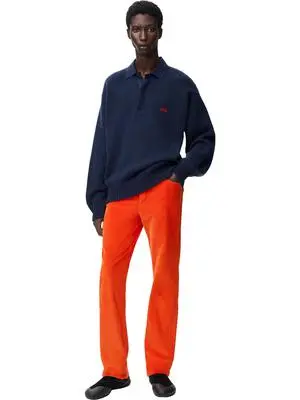 Loewe Wool Polo Sweater - Navy Blue