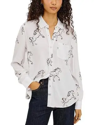 Rails Kathryn Horse Print Button-front Shirt - Brown Stallion