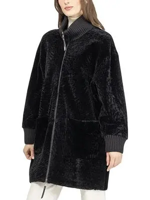 Gorski Reversible Textured Shearling Jacket - Black
