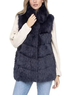 Gorski Reversible Merino Shearling Lamb Vest - Navy
