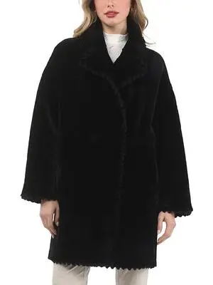 Gorski Reversible Shearling Lamb Jacket With Embroidered Trim - Black