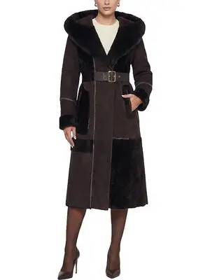 Gorski Shearling Lamb Parka With Embroidery And Suede Finish - Brown