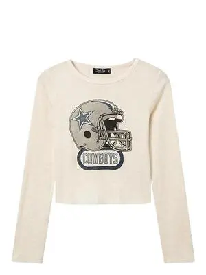 Junk Food Clothing Dallas Cowboys Helmet Crop Thermal - Birch