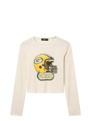 JUNK FOOD CLOTHING Green Bay Packers Helmet Crop Thermal