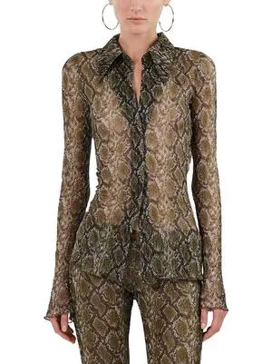 NOCTURNE Snake Print Slim Fit Shirt - Multi-colored