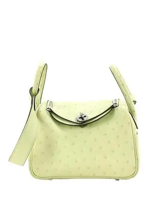 Hermès Mini Lindy Ostrich Bag Green