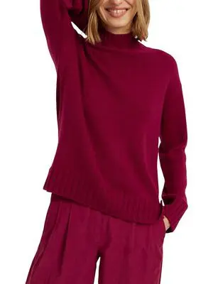 Chinti & Parker Pure Cashmere Funnel Neck Sweater - Cherry