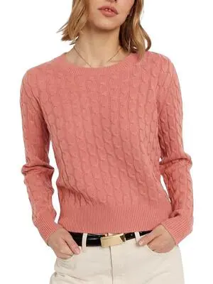 Chinti & Parker Pure Cashmere Cable Knit Sweater - Salmon