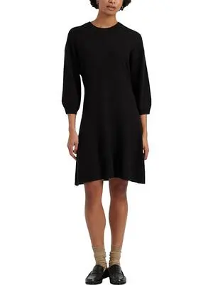 Chinti & Parker Wool-cashmere Wide-sleeve Dress - Black