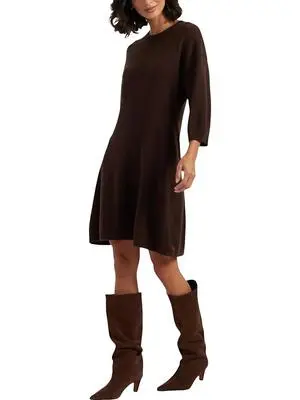 Chinti & Parker Wool-cashmere Wide-sleeve Dress - Chocolate