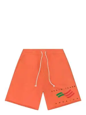 DENIM TEARS Ellis Tears Fleece Shorts - Orange