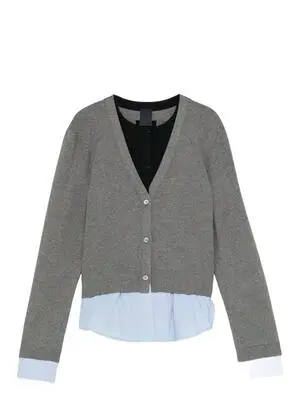 JUUN.J Layered V-neck Cardigan - Grey