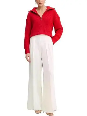 MORGAN Zip-up Sweater - Red