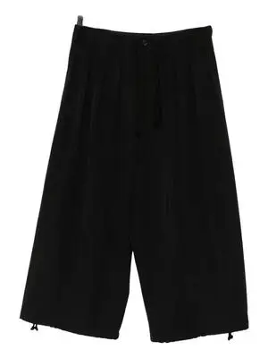 Yohji Yamamoto Pleated Drawstring Trousers - Black