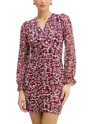 MORGAN Ruffled Print Dress - Pink