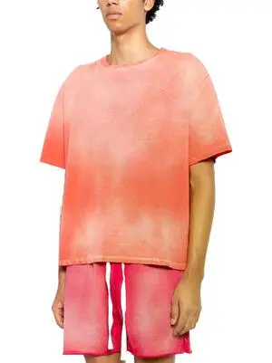 MOOJI MOOJI Faded-effect Crew-neck T-shirt - Orange