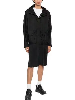TEN C Hooded Flap-pocket Jacket - Black