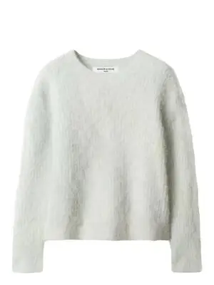 Maison Kitsuné Brushed-knit Crew Neck Sweater - Neutrals