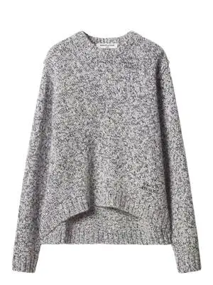 Maison Kitsuné Logo Embroidered Marl-knit Sweater - Grey