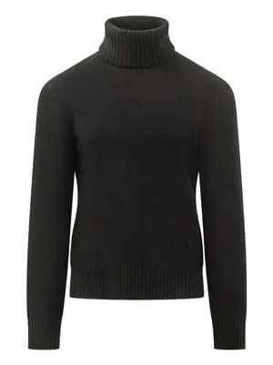 AMI Paris Ribbed Turtleneck Sweater - Black