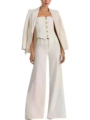 Alice + Olivia Embellished Cutaway Blazer - Neutrals