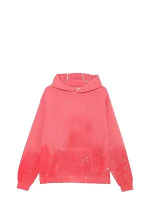 PALE CLOUD Paint Splatter Effect Hoodie - Red